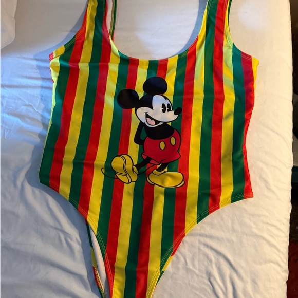 Disney | Swim | Disney Mickey Swimsuit With Colorful Stripes | Poshmark